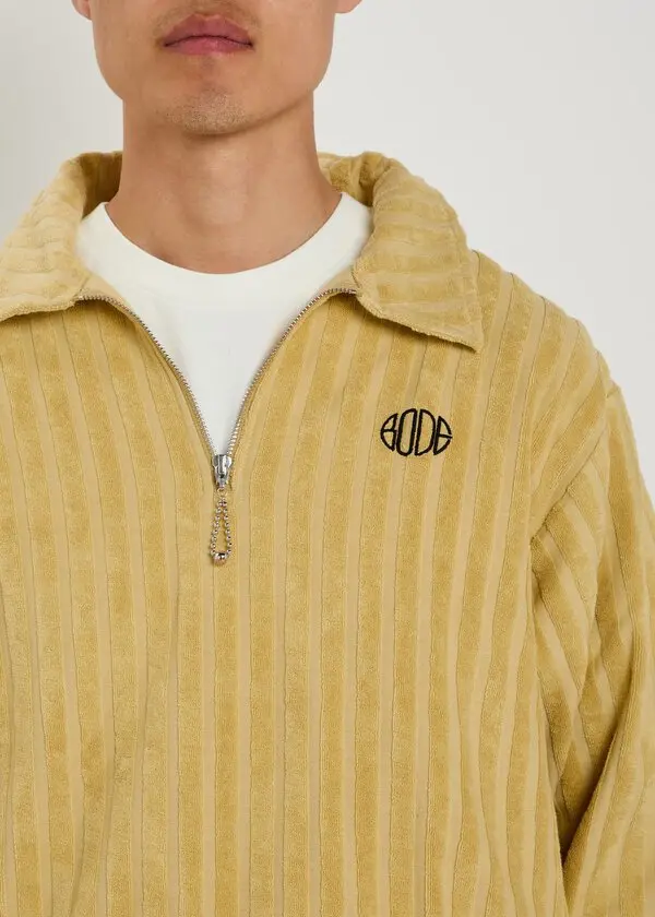 BODE Croquet Ground Striped Terry-cotton Sweatshirt