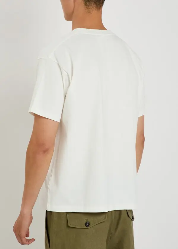 BODE Geneva Beaded Cotton T-shirt - Cream