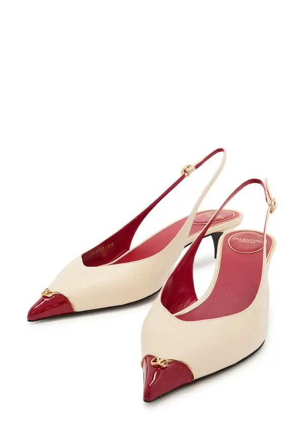 Valentino Garavani Vlogo Slingback Pumps - Cream
