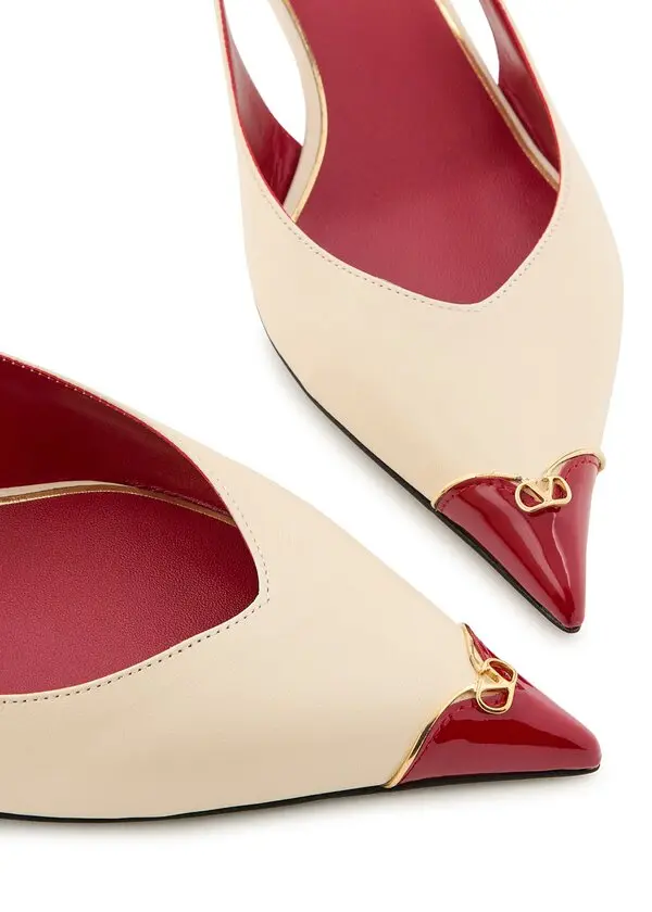 Valentino Garavani Vlogo Slingback Pumps - Cream