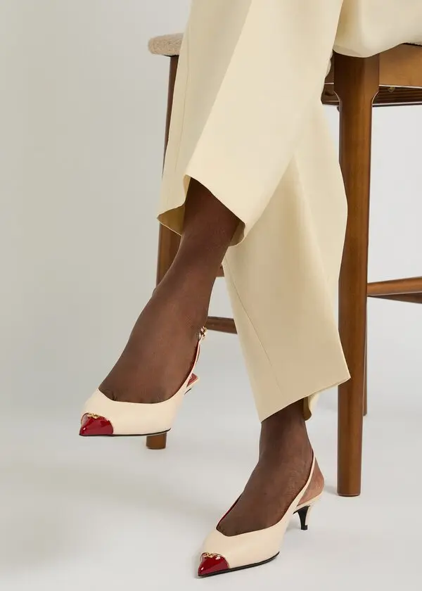 Valentino Garavani Vlogo Slingback Pumps - Cream