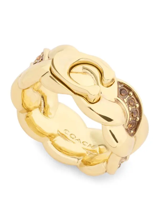 COACH Braided Detail Ring With Signature 'c' Logo