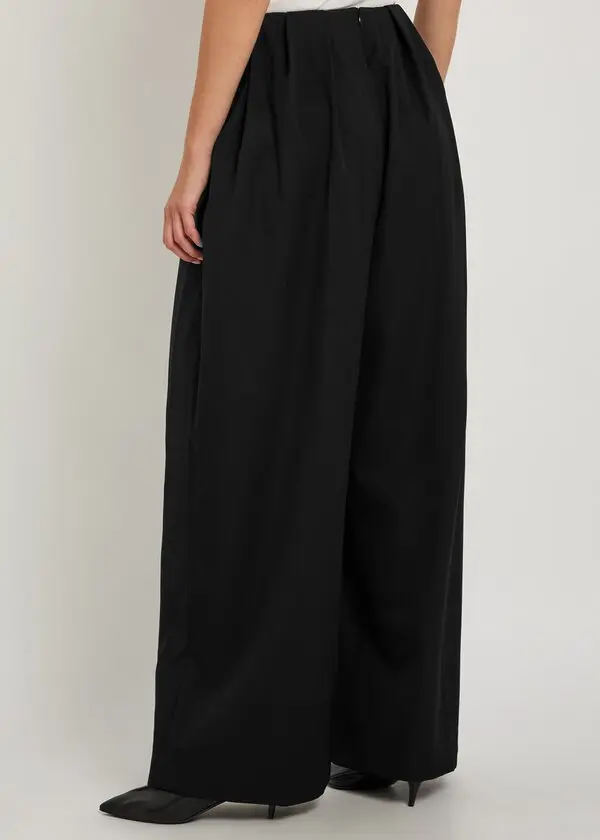 Khaite Kaia Wide-leg Wool Trousers