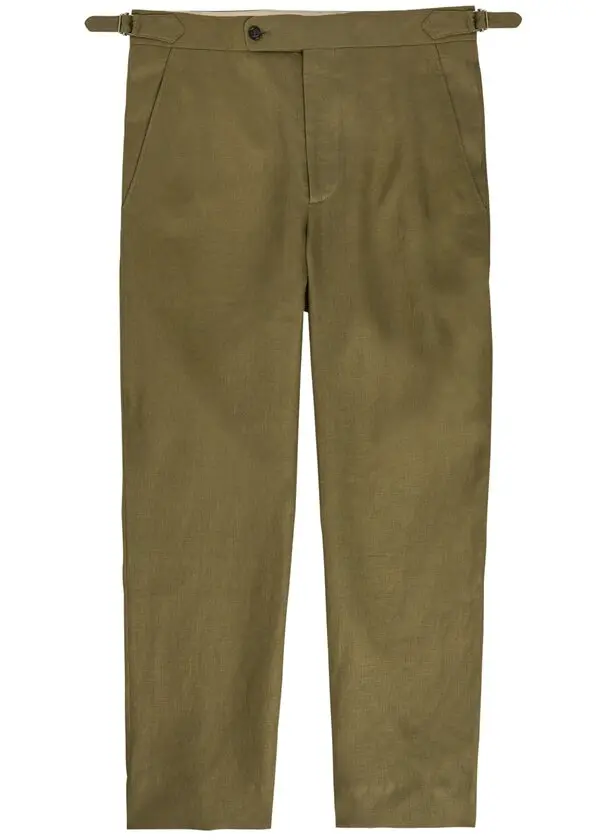 BODE Straight-leg Linen Trousers