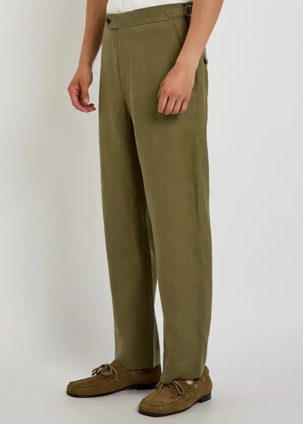 BODE Straight-leg Linen Trousers