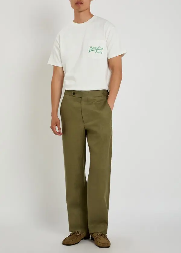 BODE Straight-leg Linen Trousers