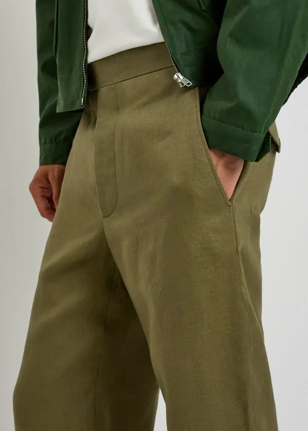 BODE Straight-leg Linen Trousers