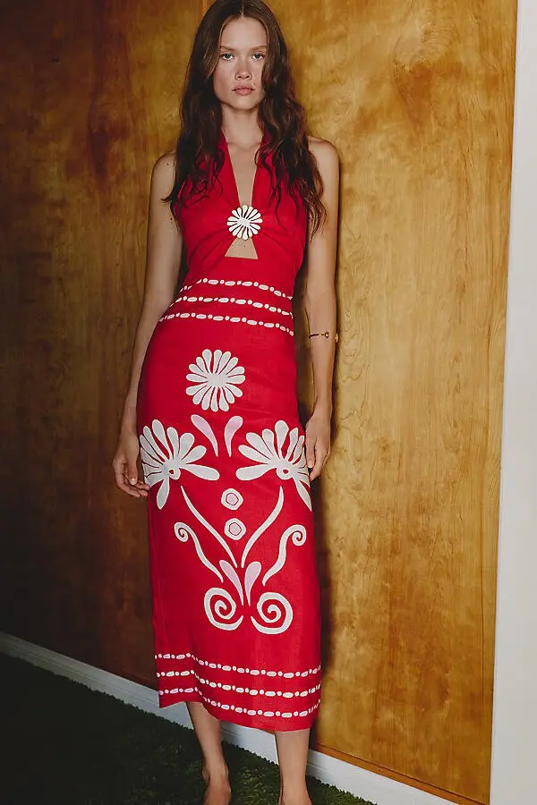 CALA DE LA CRUZ Orly Len Midi Dress