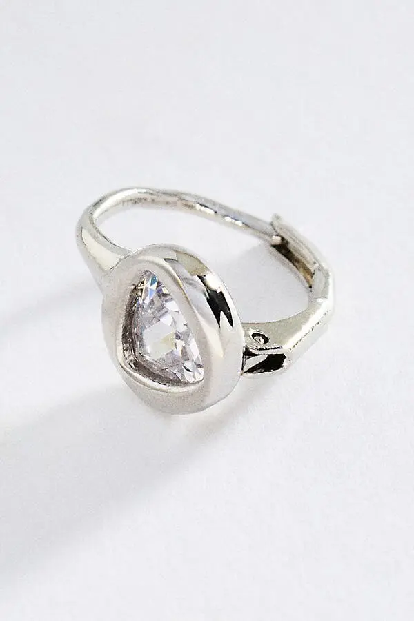 Anthropologie Bezel Gemstone French Hook Earrgs