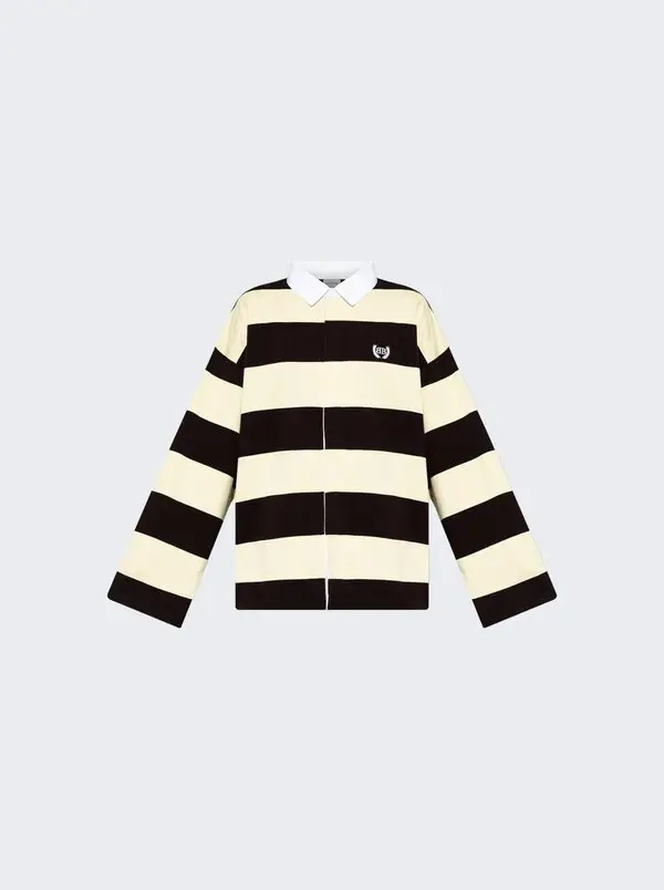 Balenciaga Striped Shirt Dark And Beige