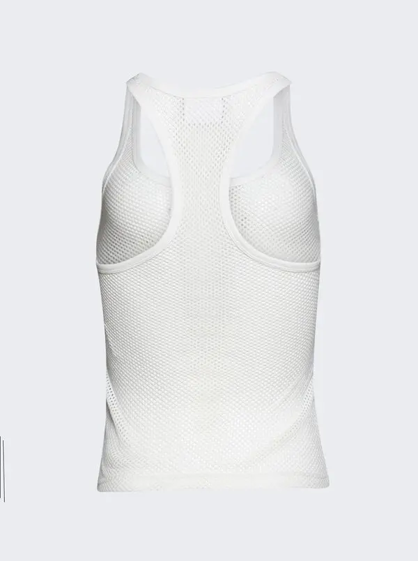COURRÃ¨GES Mesh Tank Top With Pink Logo