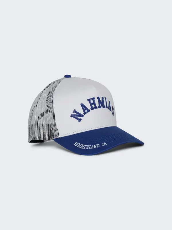 NAHMIAS Summerland Brim Trucker Hat White And