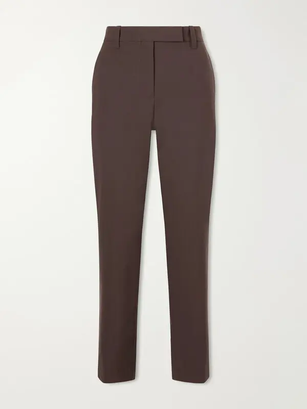 Brunello Cucinelli Tapered Wool-blend Tailored Pants - Brown