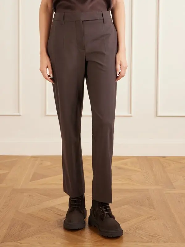 Brunello Cucinelli Tapered Wool-blend Tailored Pants