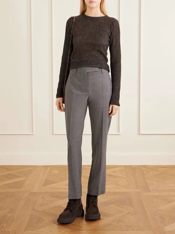 Brunello Cucinelli Tapered Wool-blend Straight-leg Pants