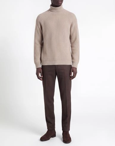 Alpha Studio Wool And Cashmere Turtleneck Sweater - Beige