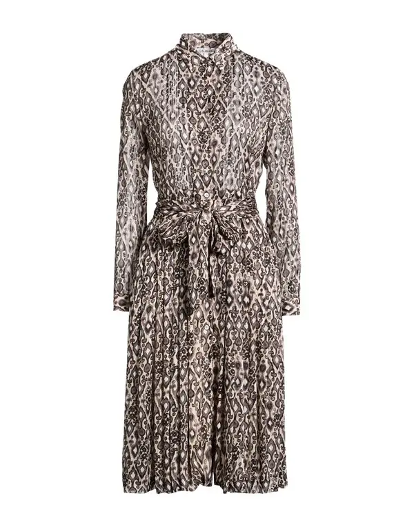 CALIBAN Multicolor Metallic Georgette Midi Shirt Dress