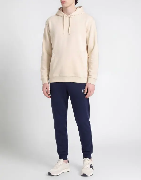 EA7 Cotton French Terry Hooded Sweatshirt - White