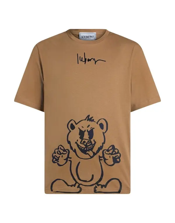 Iceberg T-shirt Light Brown Size Cotton