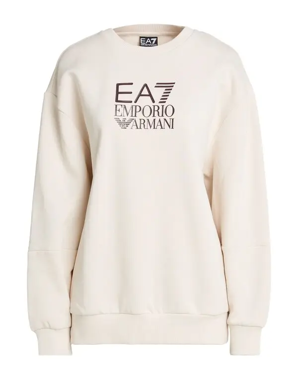 EA7 Sweatshirt Ivory Size Cotton, Polyester