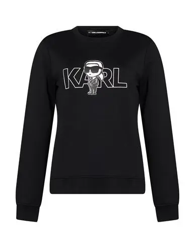 Karl Lagerfeld Organic Cotton Sweatshirt With Graphic Print - Black