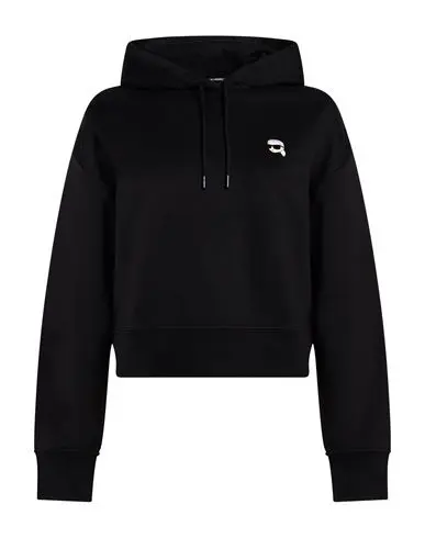 Karl Lagerfeld Hooded Sweatshirt In Organic Cotton And Recycled Polyester - Black