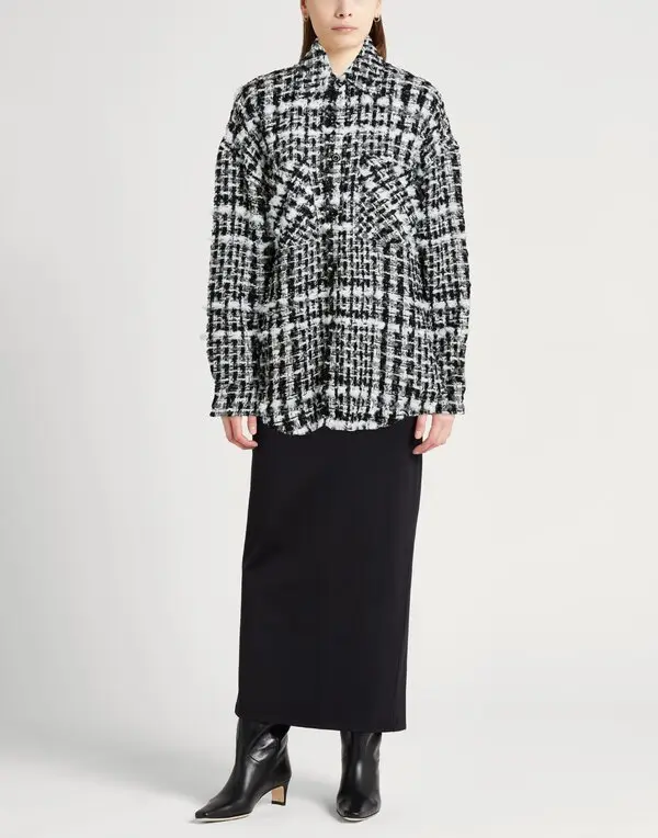 Faith Connexion Oversized Tweed Shirt With Metallic Accents