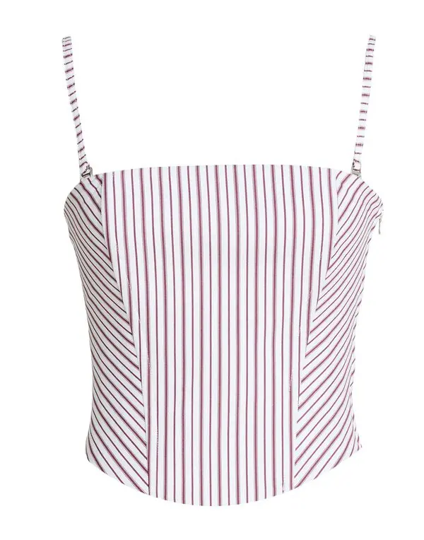 Patrizia Pepe Top Burgundy Size Cotton, Polyamide, Elastane