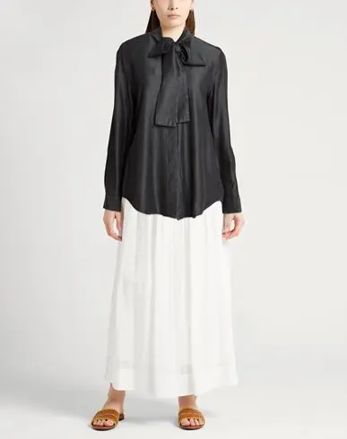XACUS Charcoal Lyocell Denim Shirt With Bow Detail