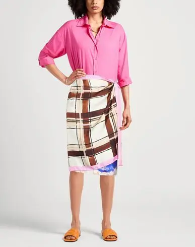 Dries Van Noten Silk Twill Tartan Midi Wrap Skirt