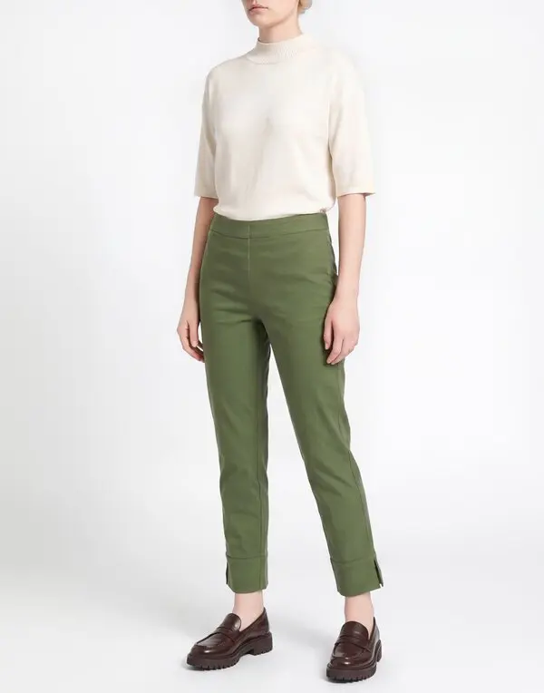120% Lino Linen, Cotton, And Elastane Tapered Cropped Pants