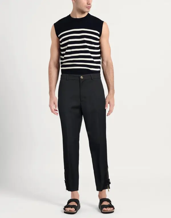 Versace Polyester Tapered Leg Pants With Zip Detail
