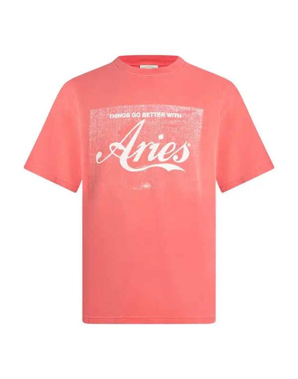 Aries T-shirt Coral Size Cotton