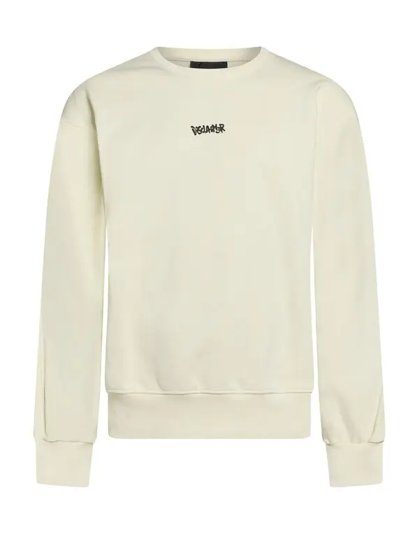 DISCLAIMER Cotton French Terry Crewneck Sweatshirt With Print - Cream