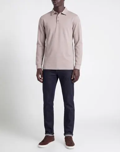 TAKESHY KUROSAWA Polo Shirt Size Viscose, Polyester, Elastane - Light Brown