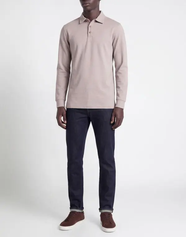 TAKESHY KUROSAWA Polo Shirt Size Viscose, Polyester, Elastane - Light Brown