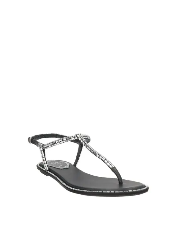 Rene Caovilla Embellished Slingback Thong Sandals - Black