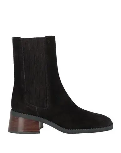 TOD'S Suede Ankle Boots With Wooden Heel - Black
