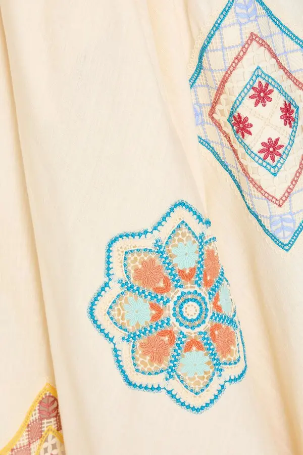 Zimmermann Crochettrimmed Cotton Midi Skirt