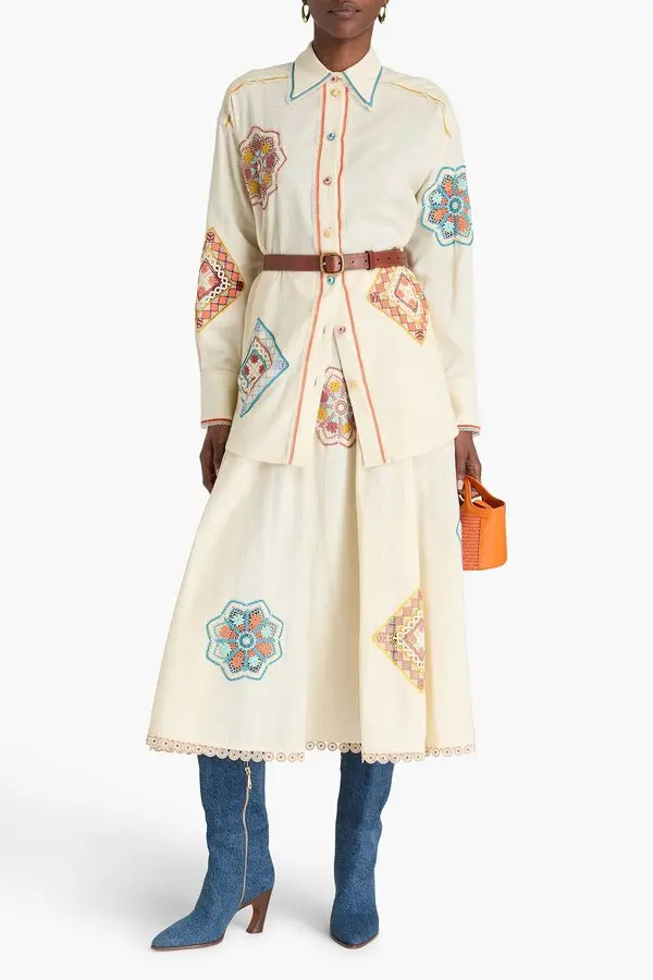 Zimmermann Crochetedtrimmed Cotton Shirt