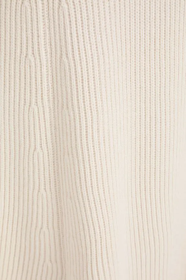 Zimmermann Ribbed Wool Midi Skirt - Ecru