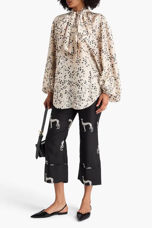Zimmermann Pussybow Printed Silktwill Blouse
