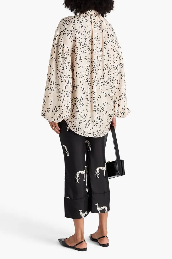 Zimmermann Pussybow Printed Silktwill Blouse