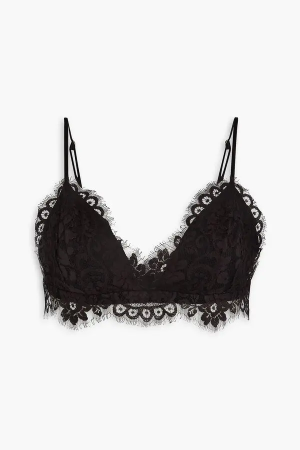 Zimmermann Cottonblend Corded Lace Bra Top - Black