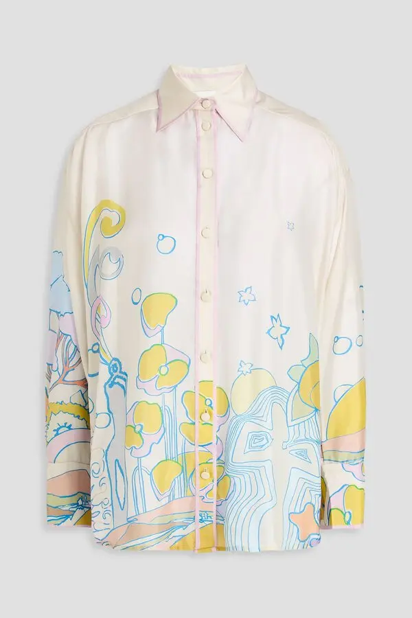Zimmermann Printed Silk-habotai Shirt - Ecru