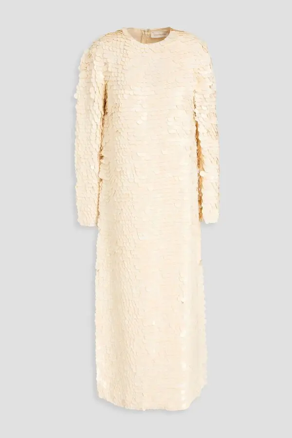 Zimmermann Sequined Silkorganza Midi Dress - Ivory