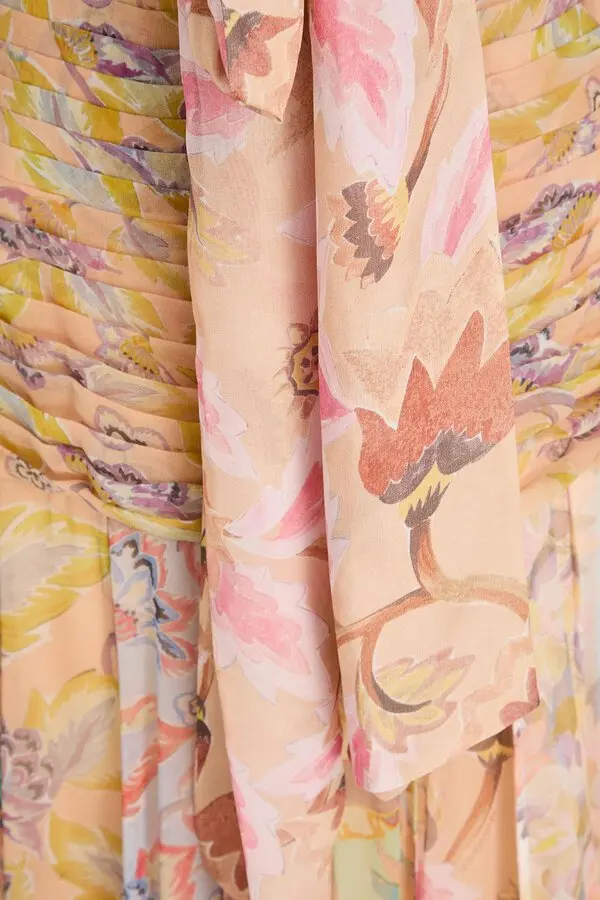 Zimmermann Lila" Floral Print Silk Georgette And Lace Maxi Dress