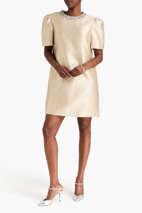 Zimmermann Crystalembellished Metallic Jacquard Mini Dress