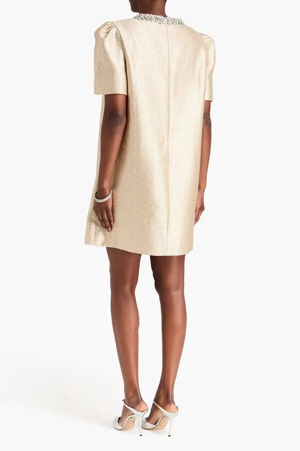 Zimmermann Crystalembellished Metallic Jacquard Mini Dress