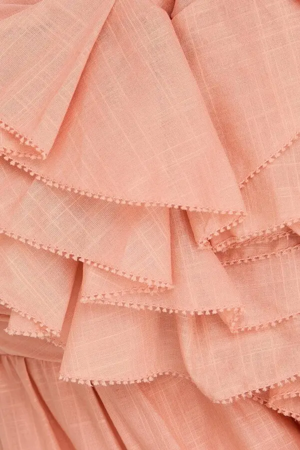 Zimmermann Strapless Ruffled Cottonmousseline Midi Dress